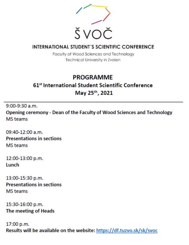 Student Scientific Activity | Drevárska fakulta